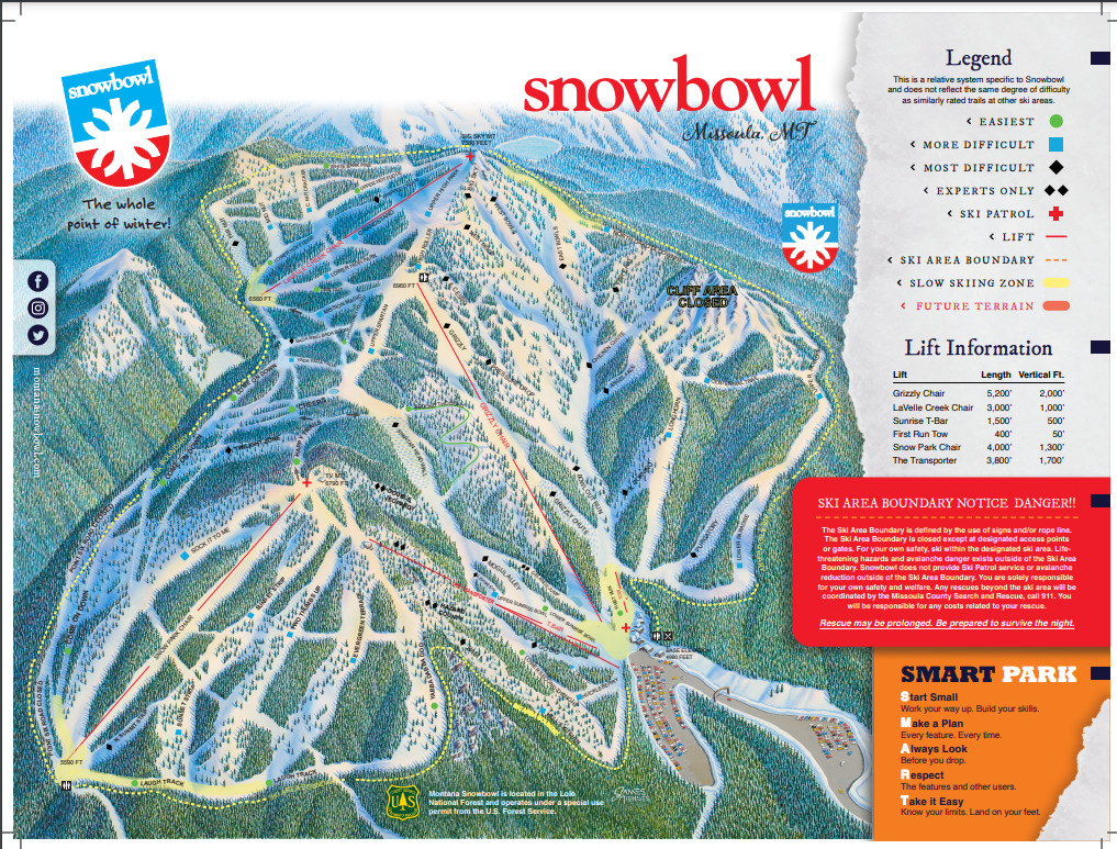 Montana Snowbowl Trail Map | OnTheSnow