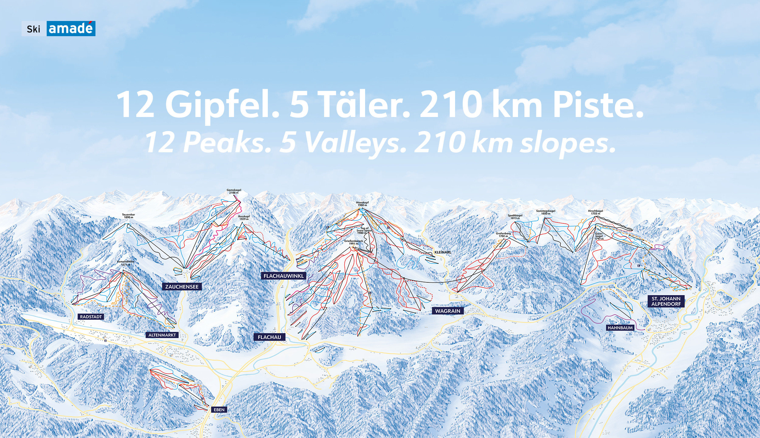 Wagrain Piste Map | Plan of ski slopes and lifts | OnTheSnow