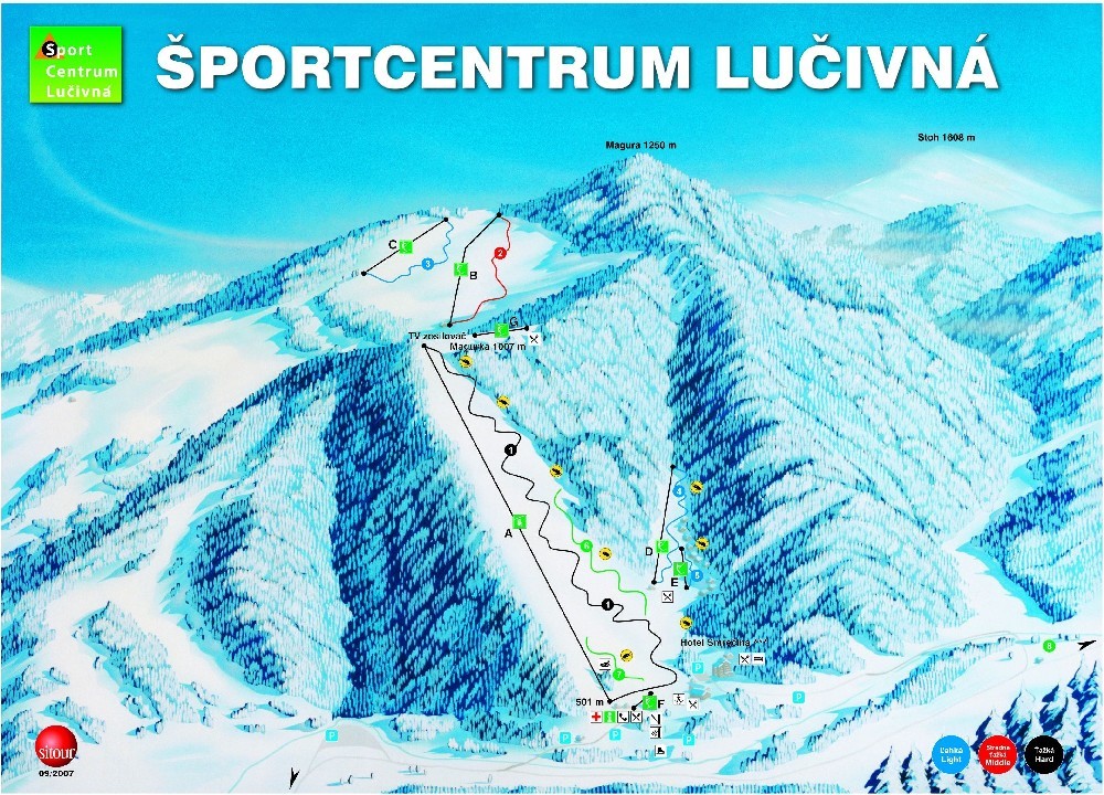 Športcentrum Lučivná Mapa zjazdoviek | Mapa tratí | OnTheSnow.sk